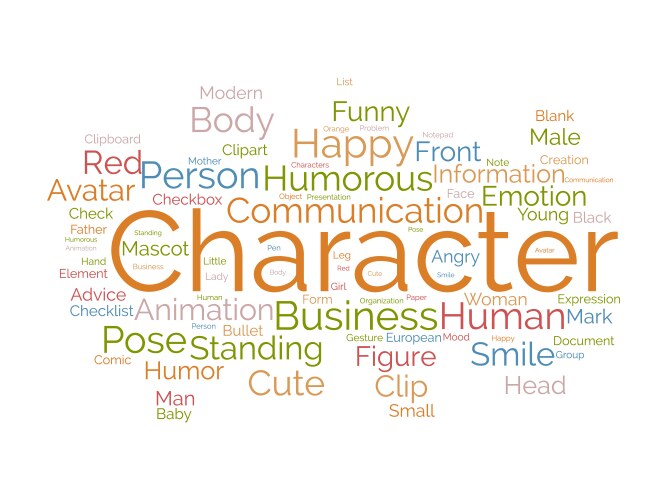 Character word cloud template avatar concept Vector Image
