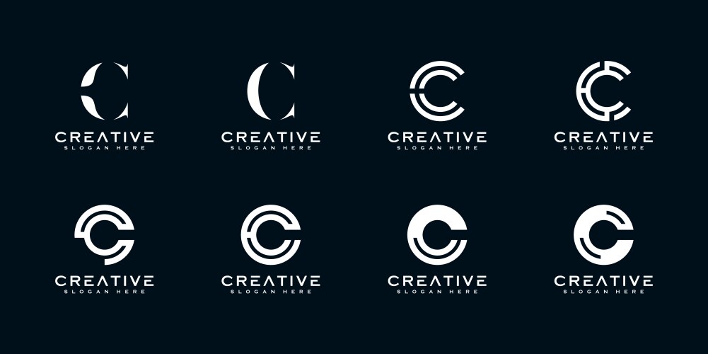 Set company logo design ideas Royalty Free Vector Image
