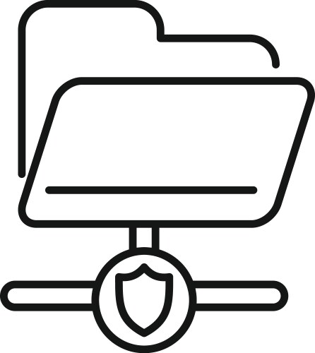 Locked data folder icon outline copyright Vector Image