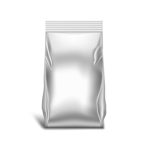 Clear plastic foil bag package mockup template Vector Image