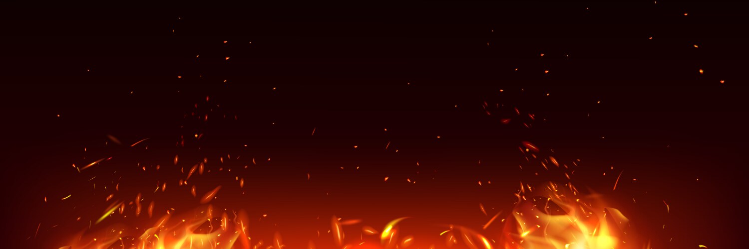 Background with red fire sparks overlay effect Vector Image