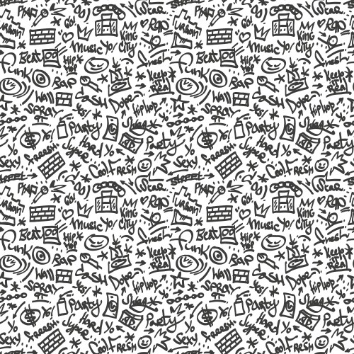 Rap music hip hop seamless background Royalty Free Vector