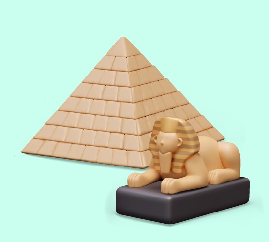 Realistic pyramid great sphinx symbols of egypt Vector Image