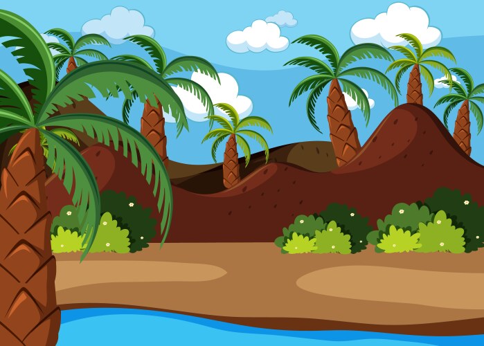 Simple nature landscape background Royalty Free Vector Image