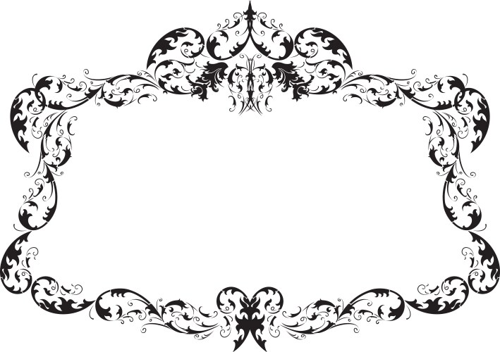 Black calligraphy ornamental decorative frame Vector Image