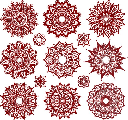 Set of circular patterns Royalty Free Vector Image