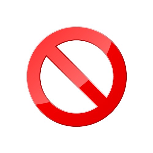 No sign empty red crossed out circle Royalty Free Vector
