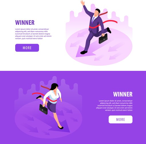 Businessman winner vertical banners Royalty Free Vector