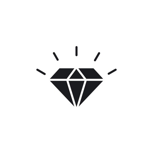 Gem icon set luxury diamond pictogram value Vector Image