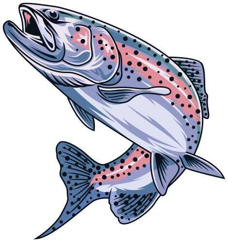 Trout fishing template Royalty Free Vector Image