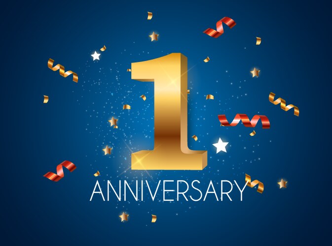 Template 1 years anniversary Royalty Free Vector Image
