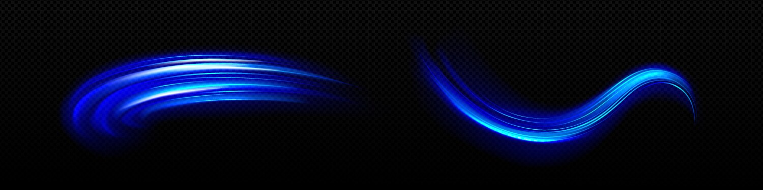 White light waved and circular neon elements Vector Image