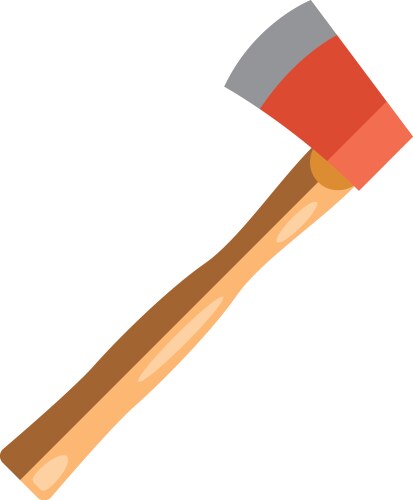 Cartoon axe with a burning fire Royalty Free Vector Image