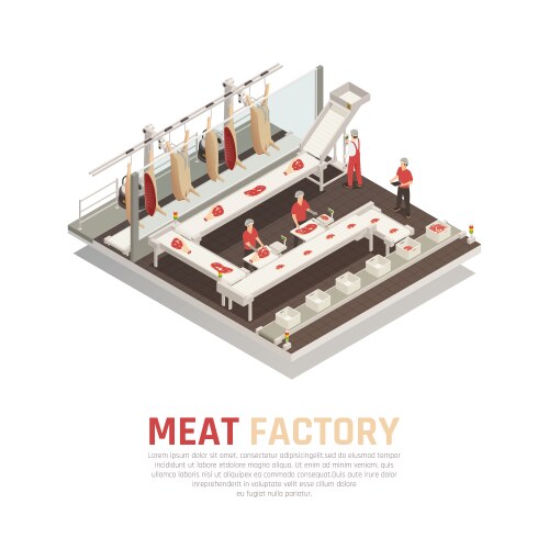 Factory isometric infographics layout Royalty Free Vector
