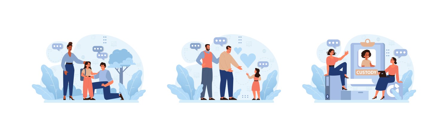 Modern family dynamics set Royalty Free Vector Image