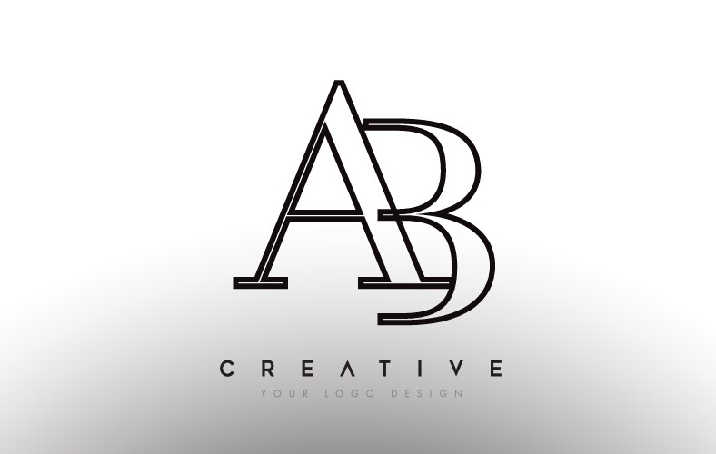 Ab letter logo design icon with serif font Vector Image