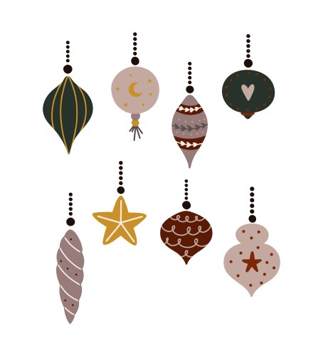 Christmas bauble ornaments Royalty Free Vector Image