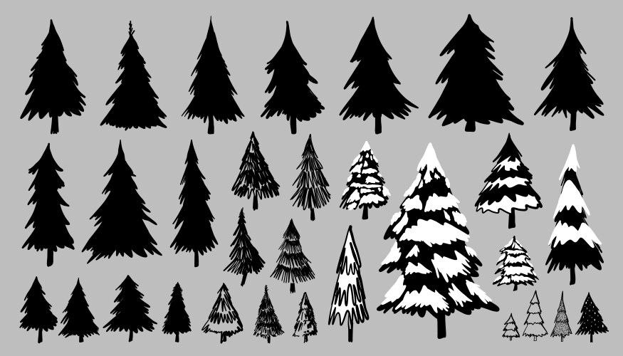 Black and White Pine Trees Vector Images (over 53,000)