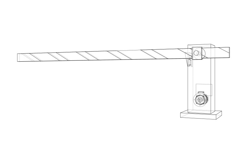 Realistic detailed 3d parking barrier gate set Vector Image