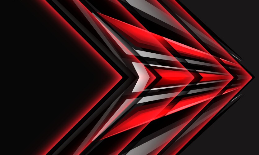 Abstract red light arrow speed direction on black Vector Image