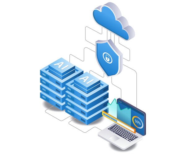Artificial intelligence server technology Vector Image