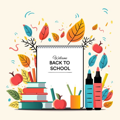 Back to school notebook cover design Royalty Free Vector