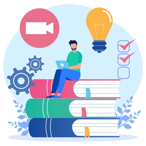 Learning blue color Royalty Free Vector Image - VectorStock