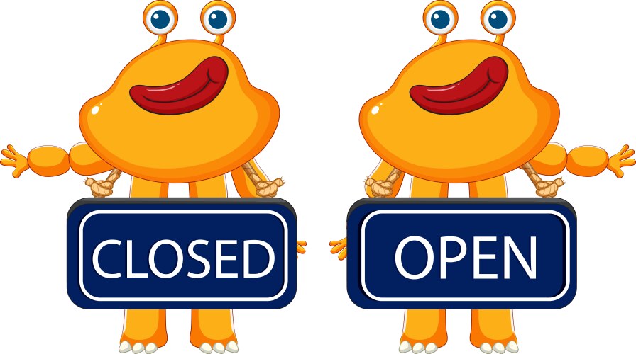 Opposite words with open and close Royalty Free Vector Image