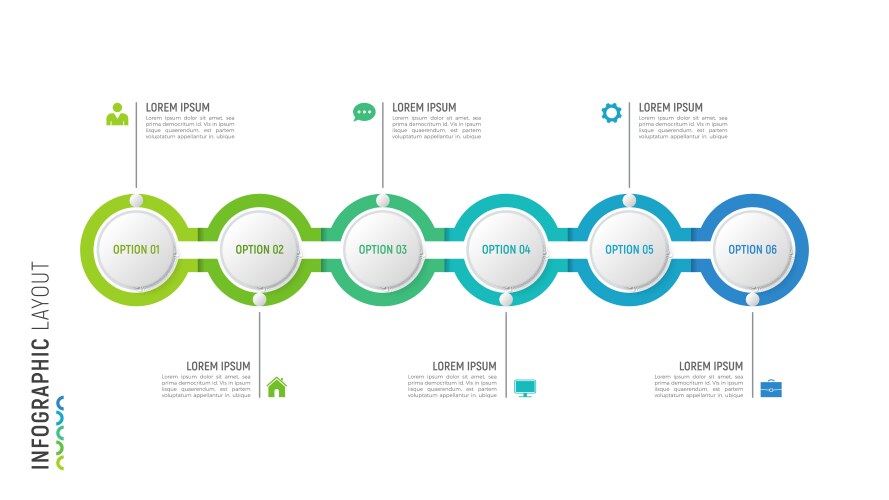 Timeline infographic with snail colored ribbon Vector Image