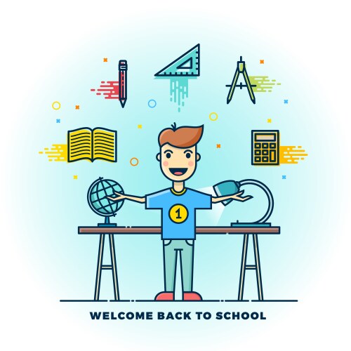School icons and symbols Royalty Free Vector Image