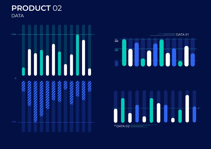 Coverage audience business analysis charts Vector Image