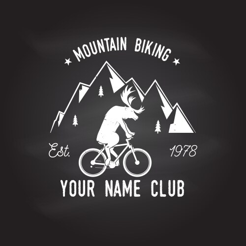 Mountain bike emblem Royalty Free Vector Image