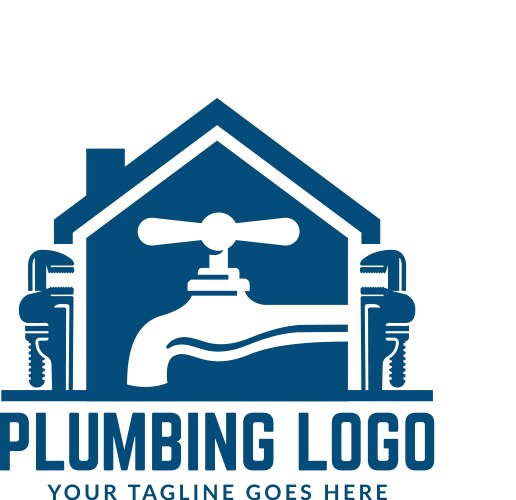 Plumbing company logo Royalty Free Vector Image