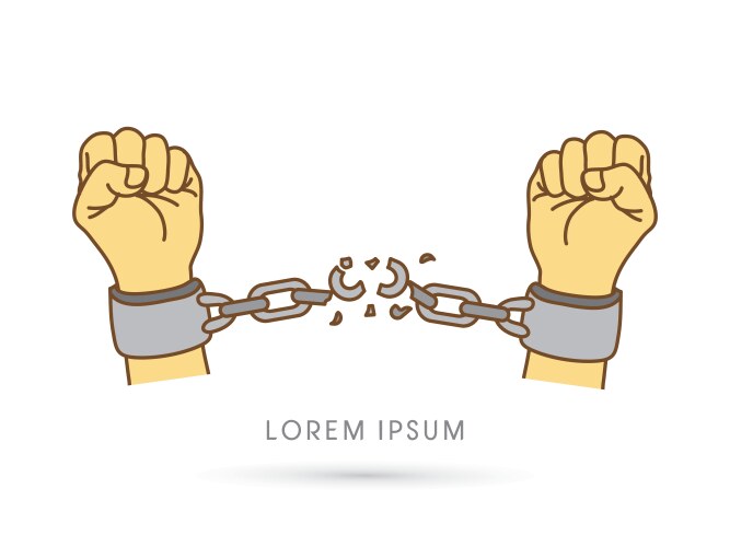 Broken handcuffs graphic Royalty Free Vector Image