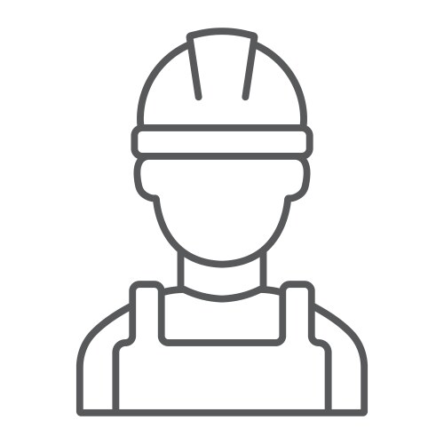 Builder line icon build and repair construction Vector Image