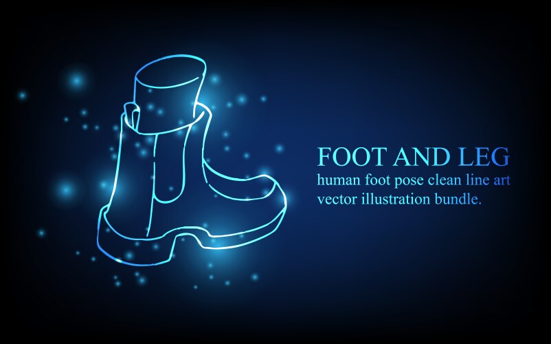 Human foot line and leg knee toe digital Vector Image