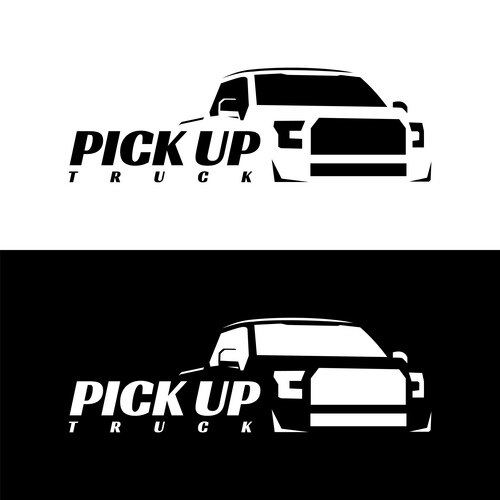 Pick up truck logo design Royalty Free Vector Image