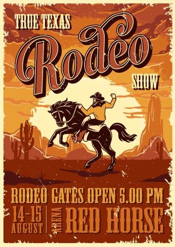 Vintage rodeo poster Royalty Free Vector Image