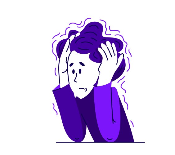 Young man feeling stressed and uncomfortable Vector Image