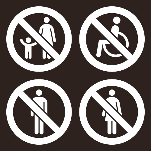 No disabled people allowed sign Royalty Free Vector Image