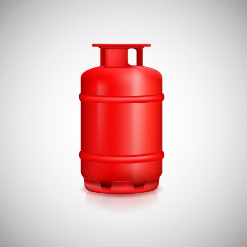 Red propane gas cylinder camping bottle Royalty Free Vector