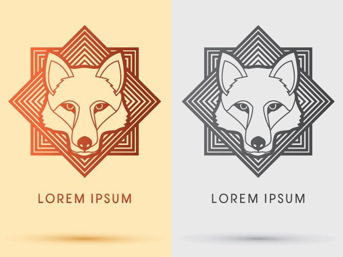 Heraldic wolf shield logo Royalty Free Vector Image