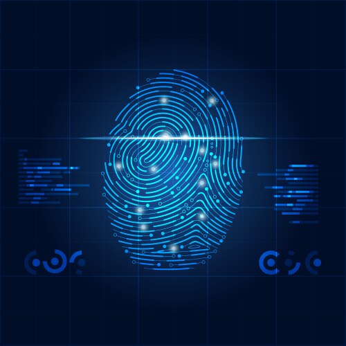 Fingerprint cyber security digital technology Vector Image
