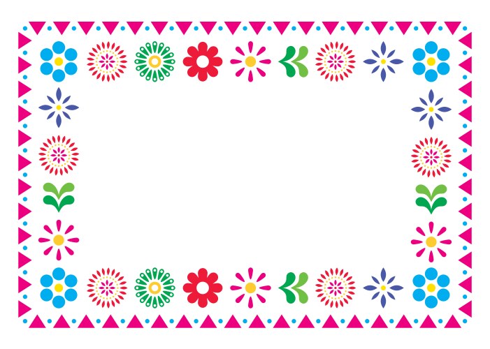 Mexican decorative frame with ornamental swirls Vector Image