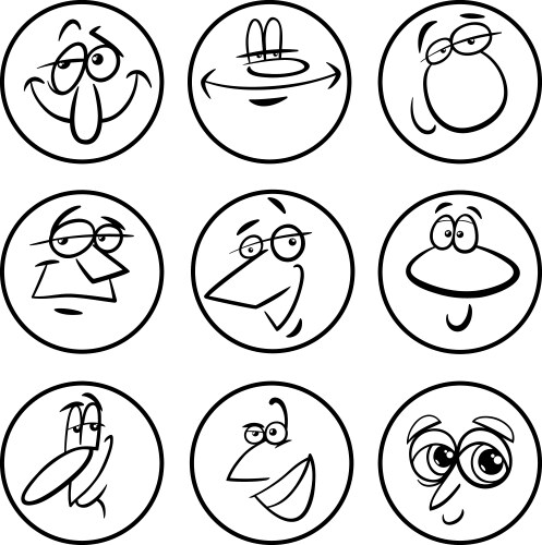 Character face cartoon Royalty Free Vector Image