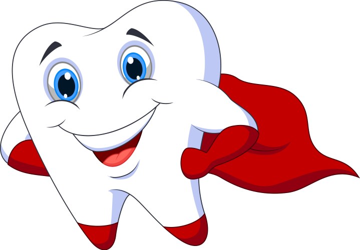 Superhero healthy strong tooth uses mask Vector Image