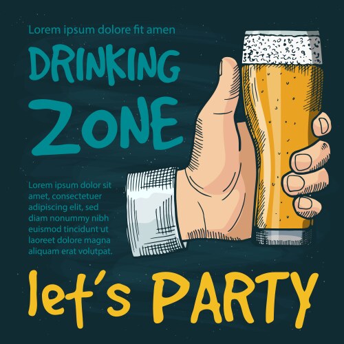 Alcohol party poster invitation for cocktails Vector Image