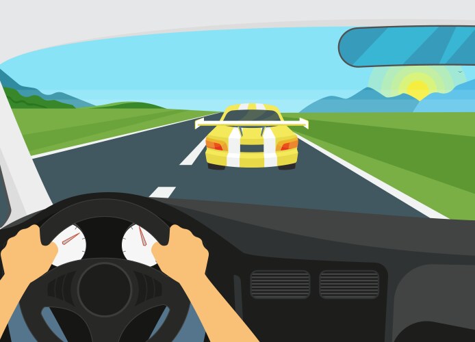 Driving car safety concept Royalty Free Vector Image