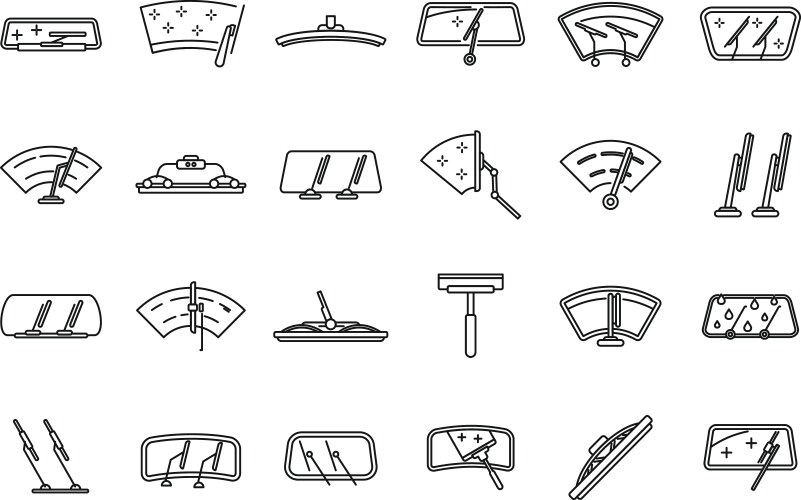 Simple bold graphic icon of a windshield wiper Vector Image