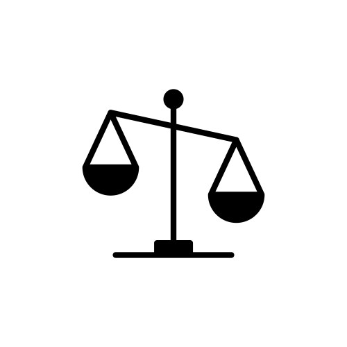 Balance scale icon set justice equal integrity Vector Image
